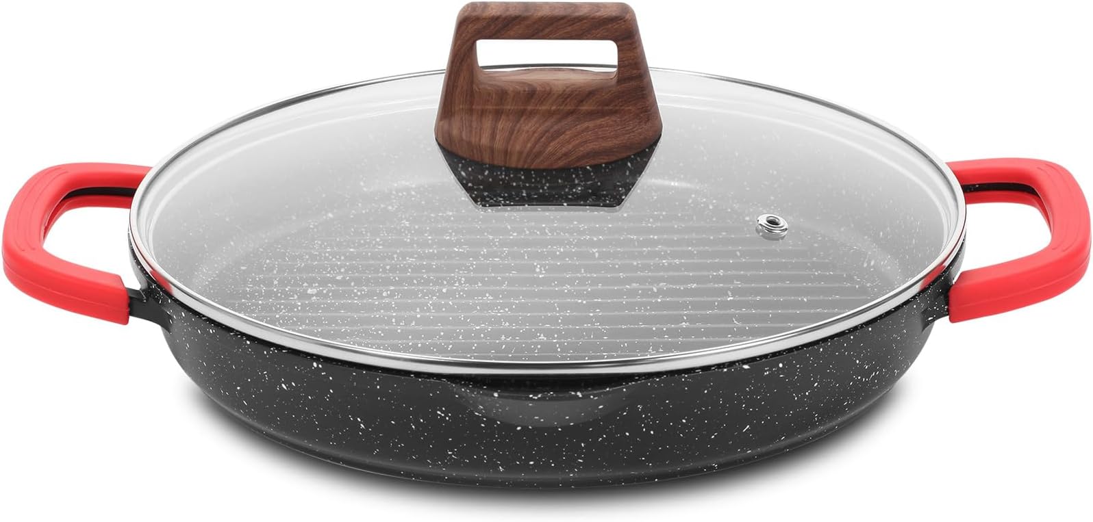 Amazon.com: The Whatever Pan, Cast Aluminium Griddle Pan with Glass Lid ...