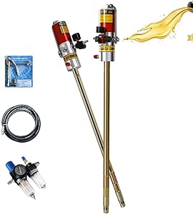 Pneumatic Grease Pumps for 20-55 Gallon Drums, Air Grease Gun, 50:1 ...