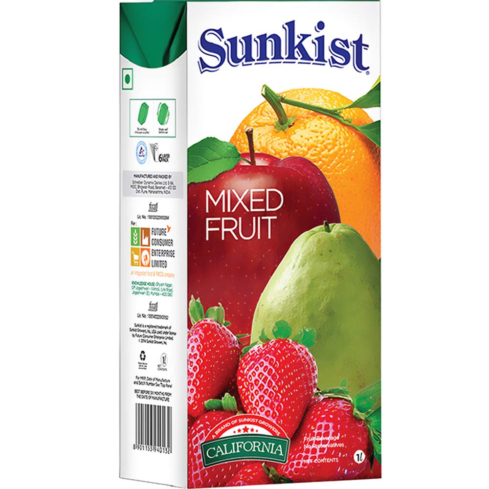 Sunkist Juice - Mixed Fruit, 1L Carton : Amazon.in: Grocery & Gourmet Foods