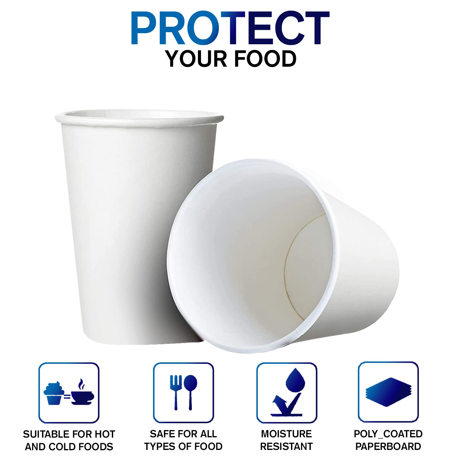 Smygoods White Paper Hot Cups, 16oz, White Paper Hot Cups With Lids, Coffee Cups, & Tea Cups ...