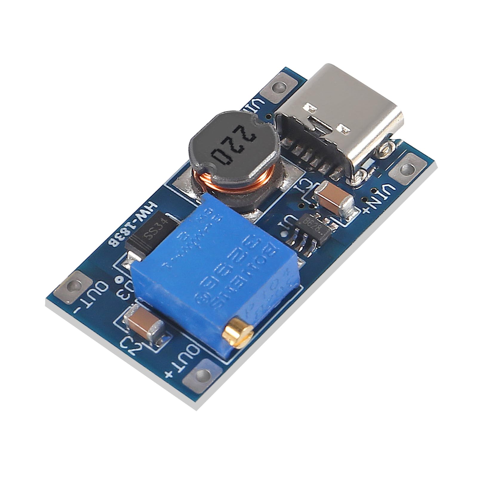 Snapklik.com : 5pcs Type-C MT3608 DC-DC Adjustable Boost Module 2A DC ...