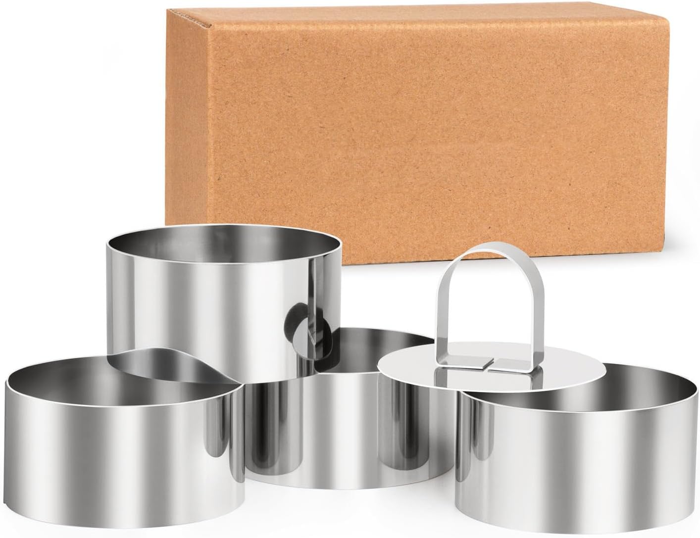 Amazon.com: HcirjhieRound Cake Ring Mold, Cookie Cutter Set, Stainless ...