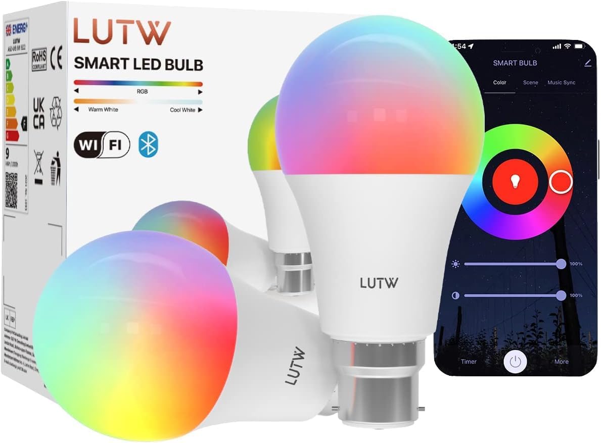 meross Smart Bulb Light Bulb B22 Compatible with HomeKit Siri, Alexa ...