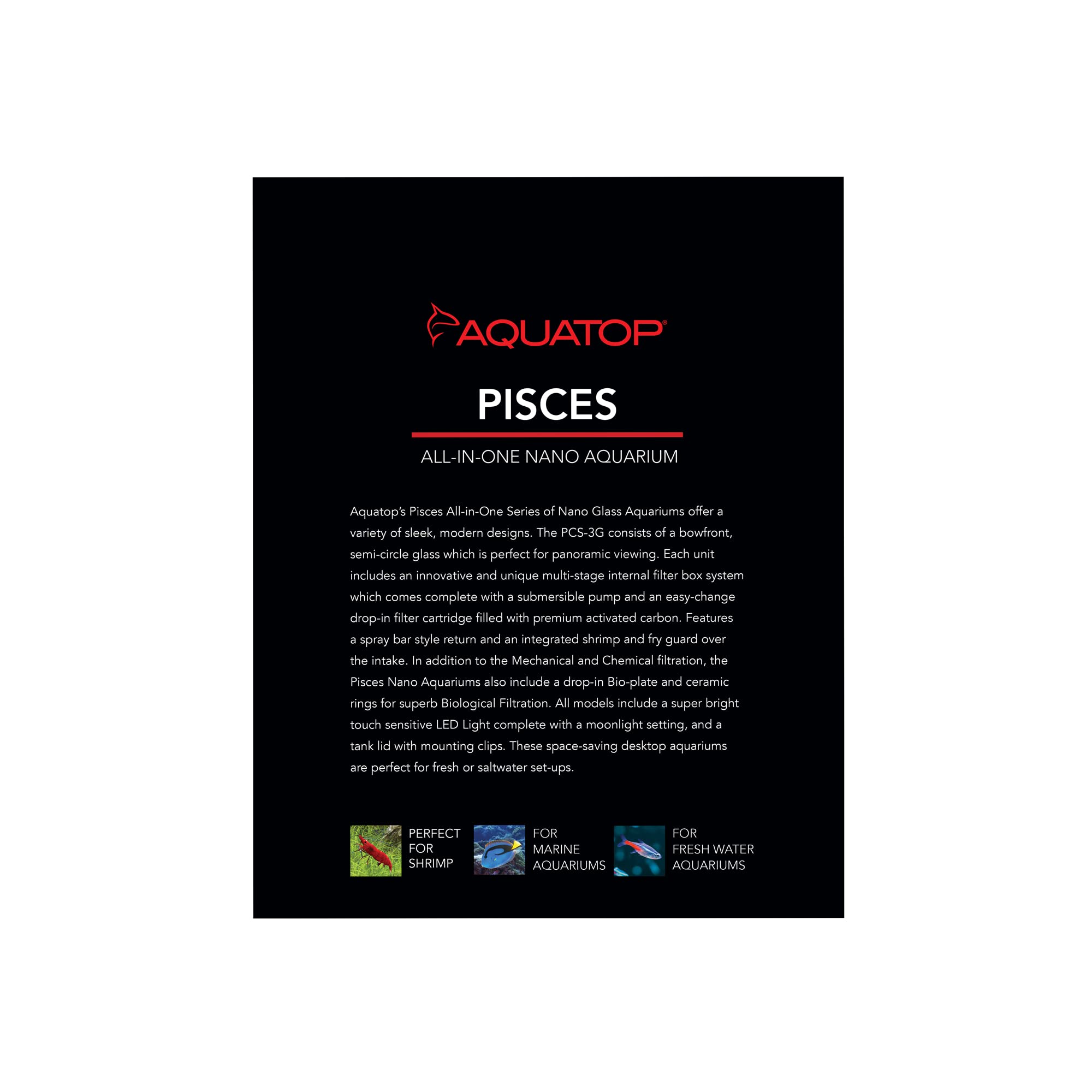 Snapklik.com : Aquatop Pisces Bullet Shaped Glass Aquarium, 5 Gallons ...