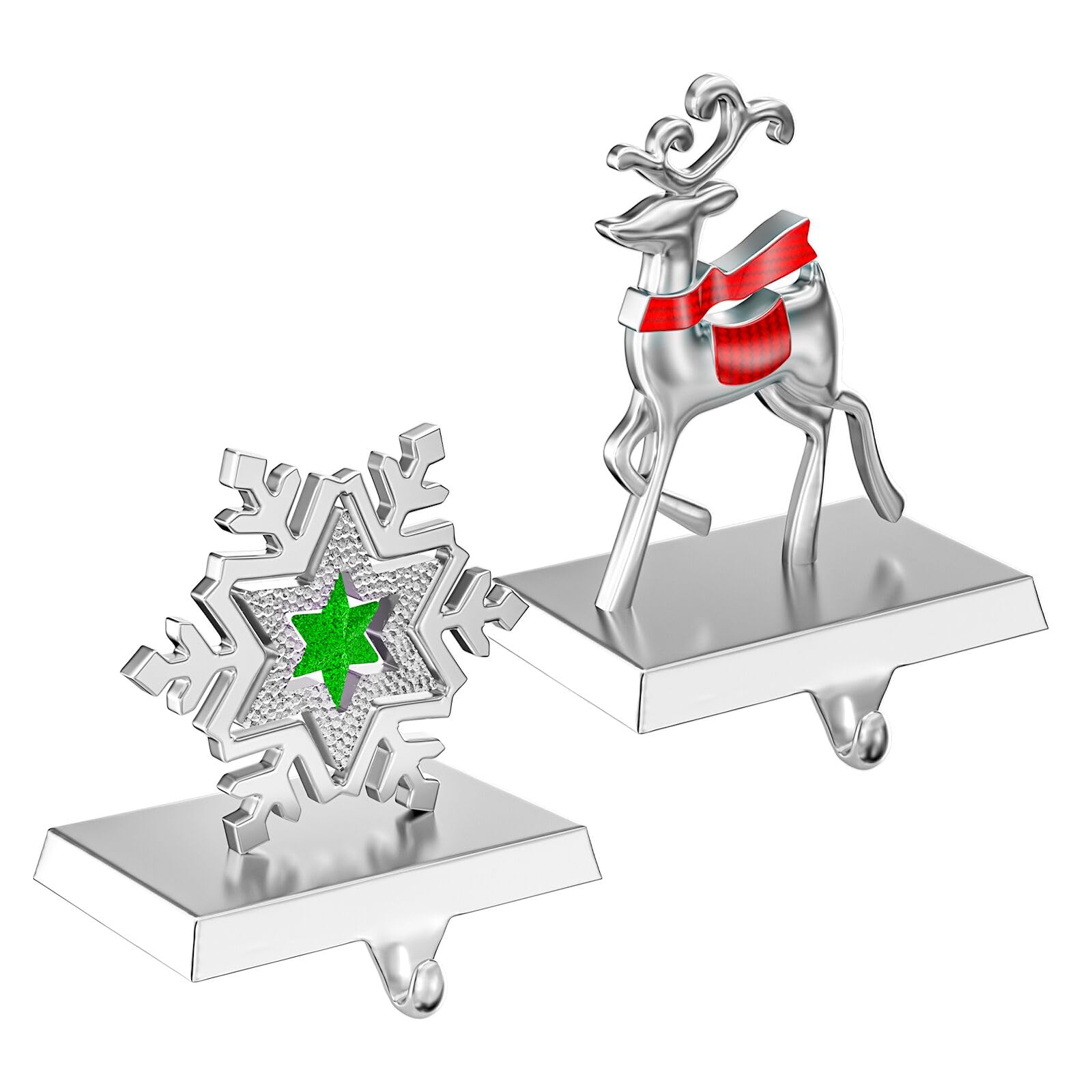 Amazon.com: Homyplaza Christmas Stocking Holders for Mantle Set of 2 ...