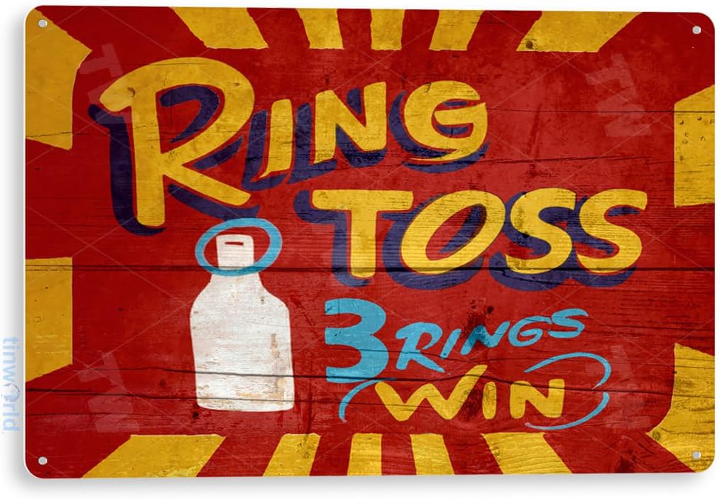 Amazon.com: Tinworld Tin Sign: Carnival Sign Ring Toss Sign Circus ...