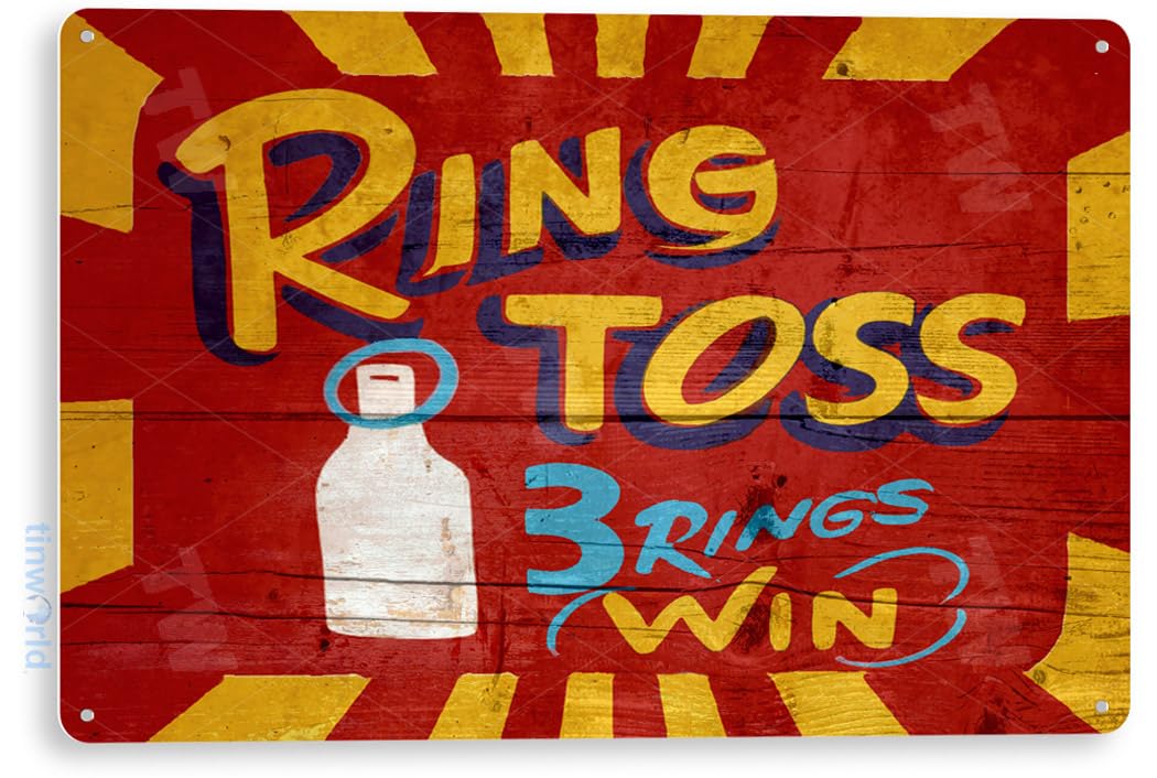 Amazon.com: Tinworld Carnival Sign Ring Toss Sign Circus State Fair ...