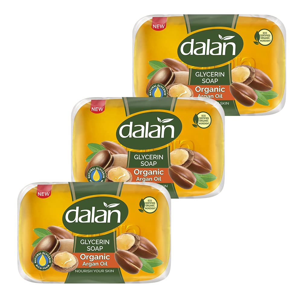 Amazon.com : Dalan Glycerin Soap with Organic Argan Oil 100g (Pack of 3 ...
