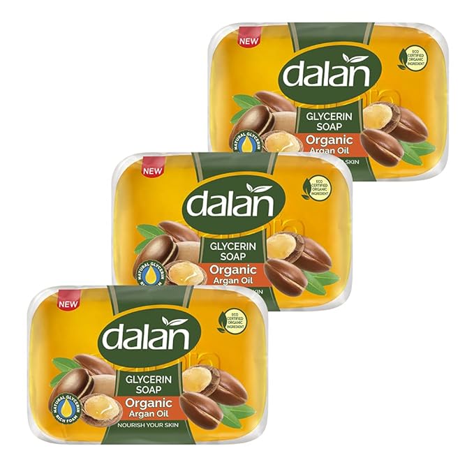 Amazon.com : Dalan Glycerin Soap with Organic Argan Oil 100g (Pack of 3 ...