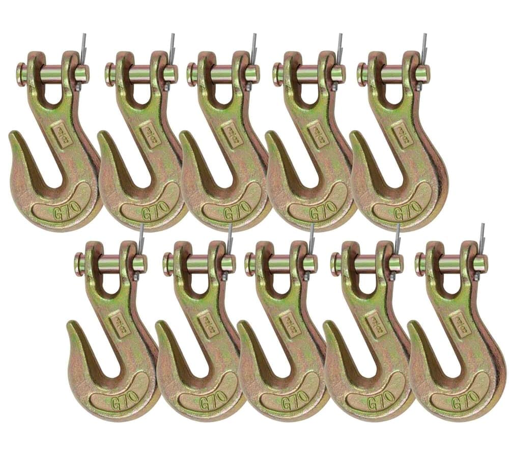 Mytee Products 10 Pack 3/8 Clevis Grab Hooks Grade 70 for Wrecker Tow ...