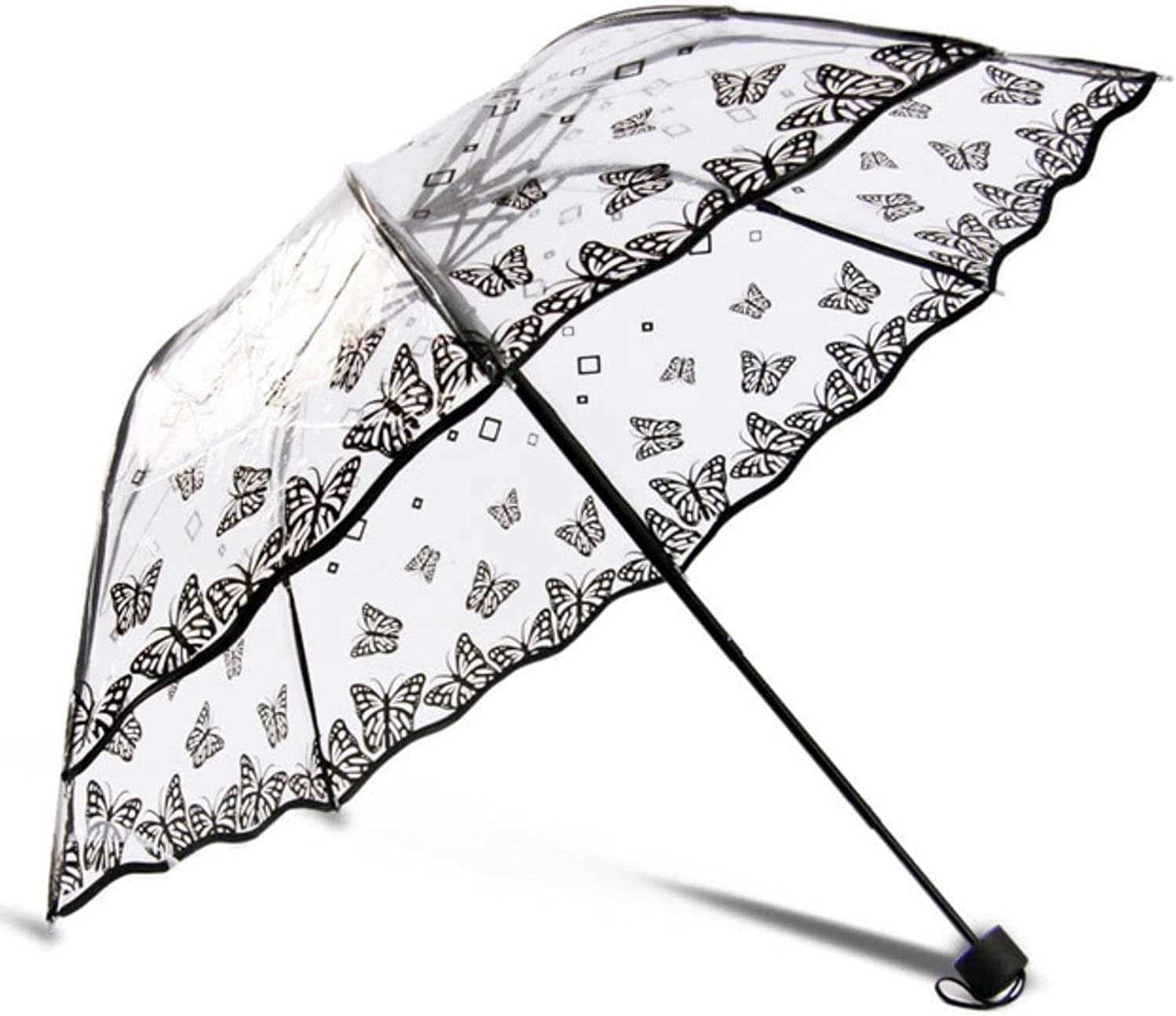 Amazon.com: Compact Umbrella Travel Portable Umbrella Transparent ...