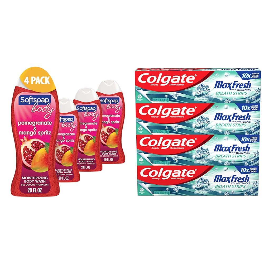 Amazon.com : Softsoap Body Wash & Colgate Max Fresh Whitening ...