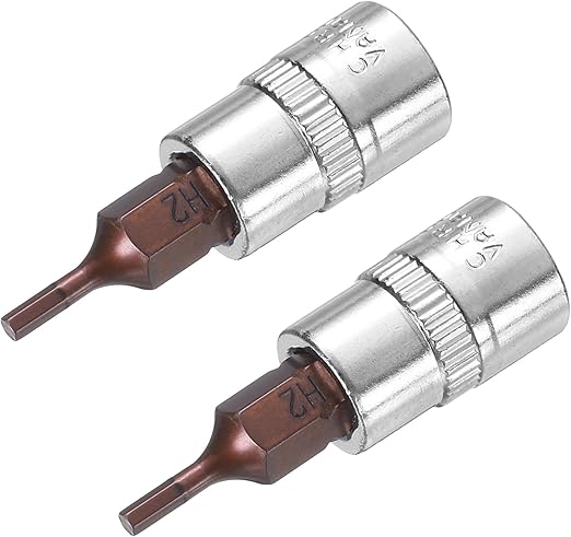 Amazon.com: uxcell 2pcs 1/4" Drive x H2 (2mm) Hex Bit Socket, S2 Steel ...