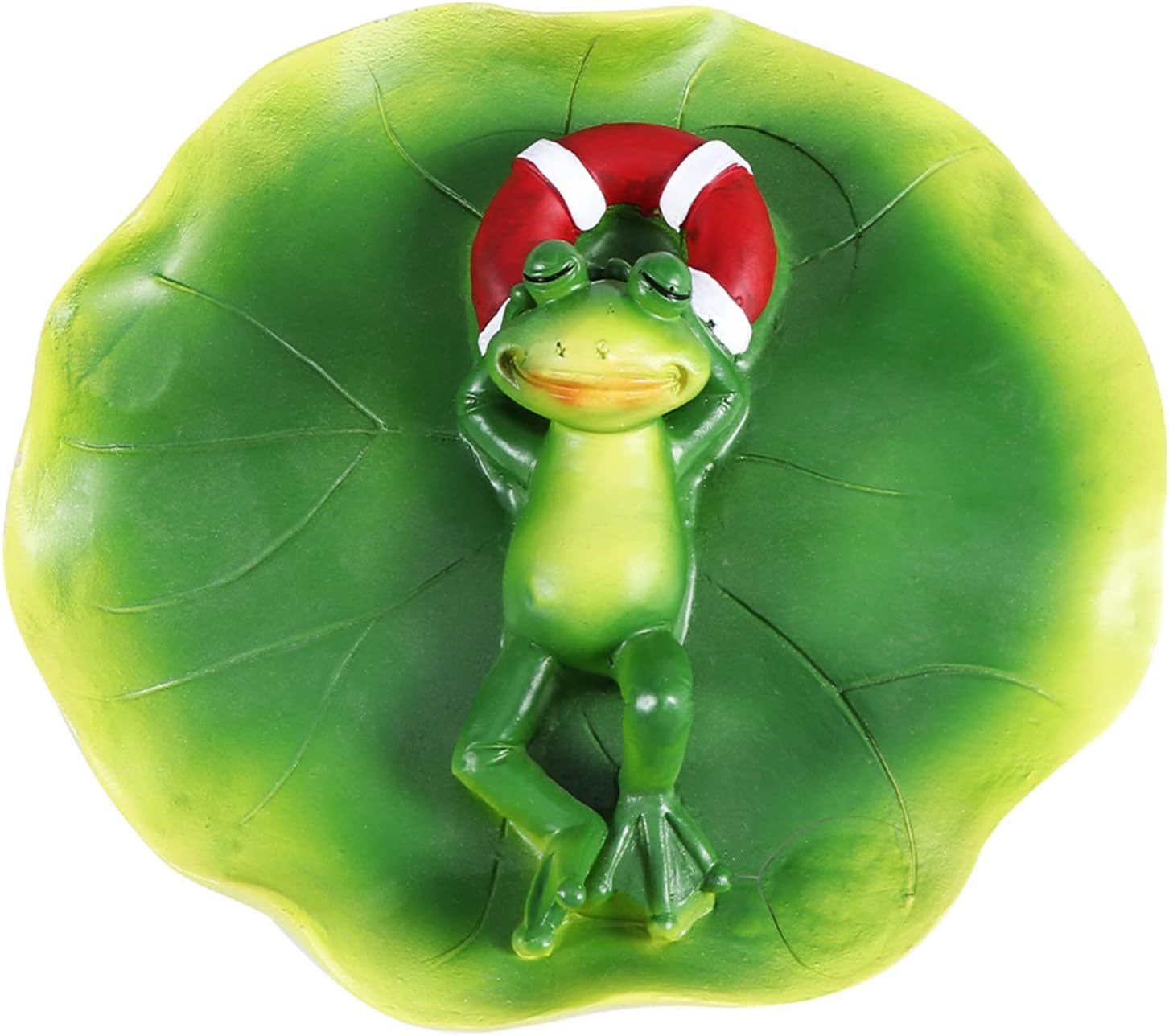 Amazon.com : CALIDAKA Floating Water Lotus Leaf Frog Ornament Resin ...