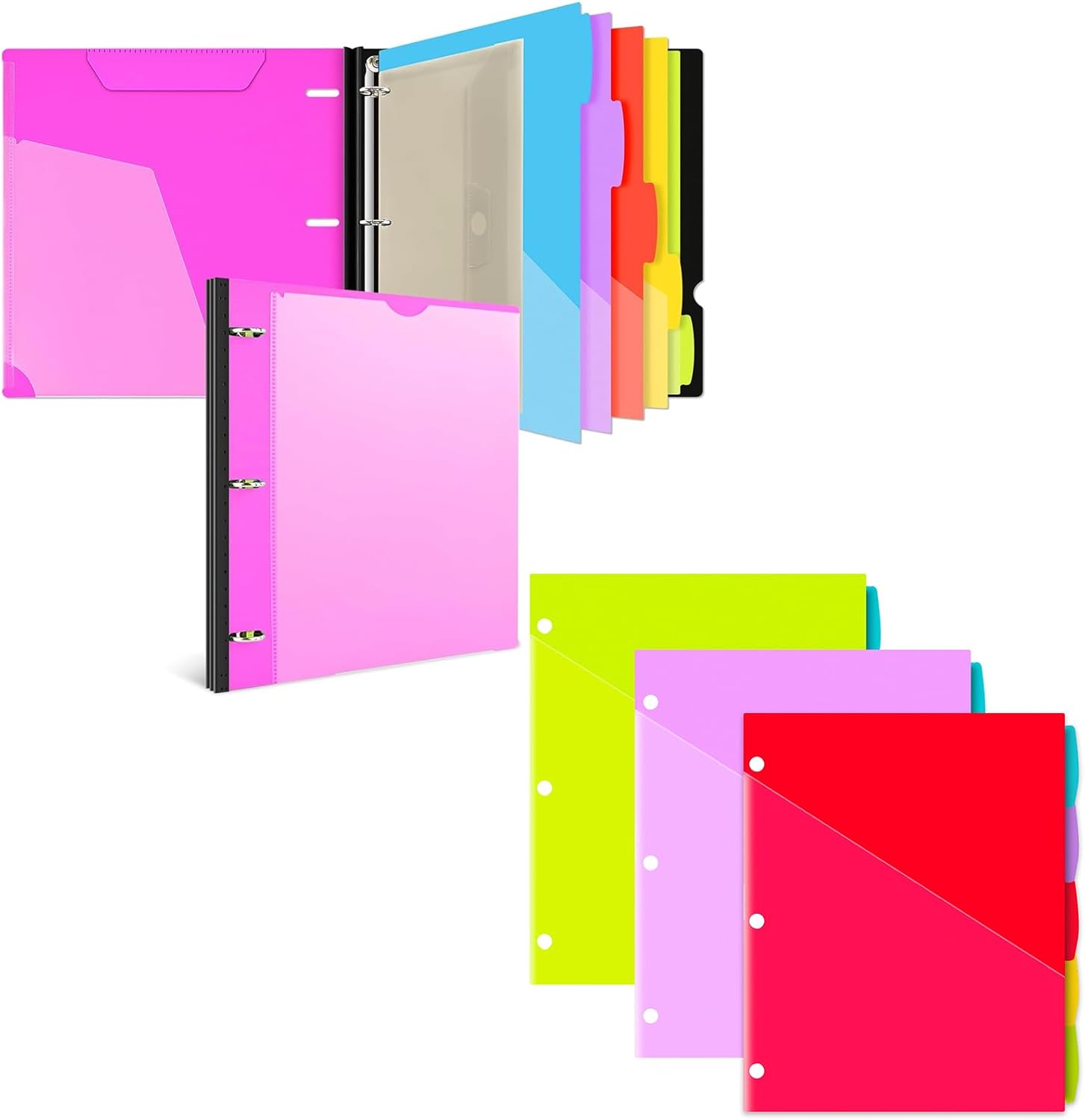 Amazon.com : Pink Telescoping Project Organizer Binder 2 PACK + 15 PCS ...