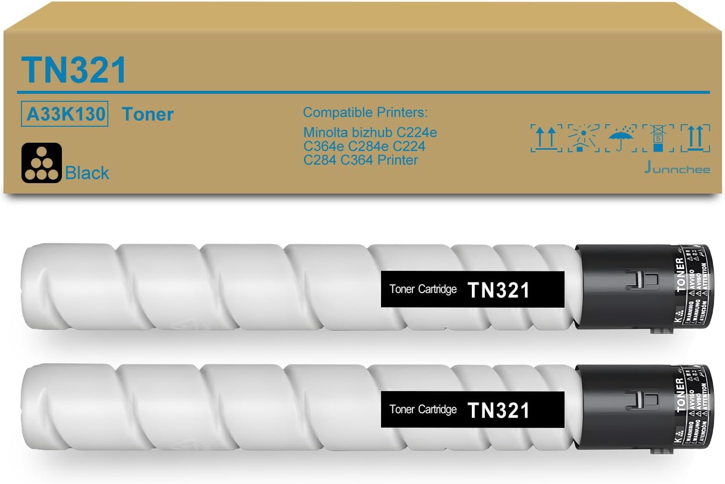 Amazon.com: Junnchee TN321K A33K130 Black Toner Cartridge Replacement for Konica Minolta TN-321K ...