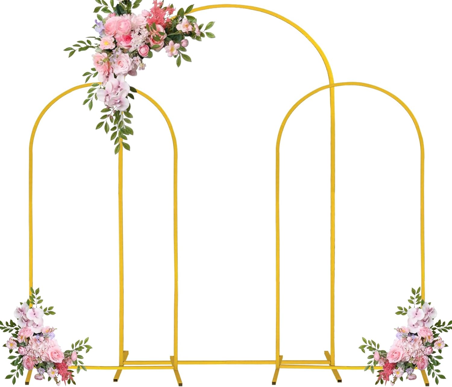 Amazon.com : Arch Backdrop Stand 7.2FT, 6FT, 6FT Set of 3 Gold Wedding ...
