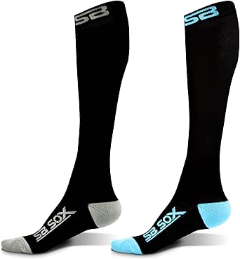 Amazon.com: SB SOX - 2 Pairs Compression Socks, Size Large (Black/Gray ...