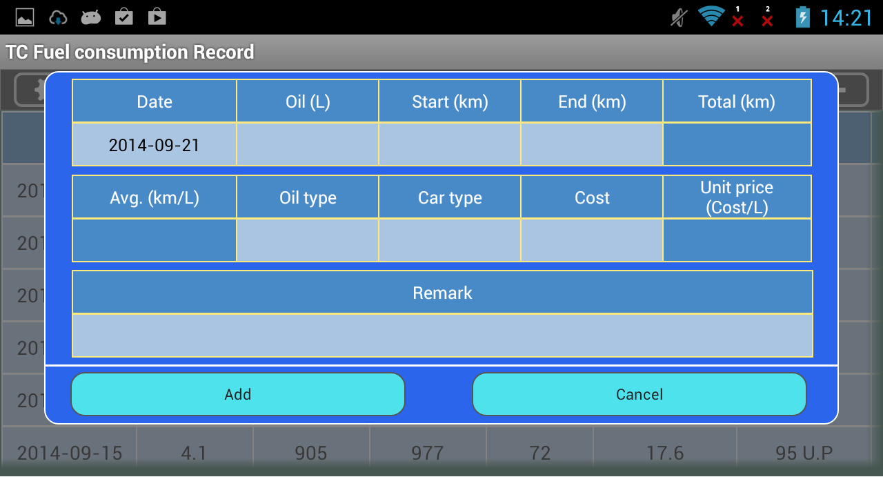 TC Fuel consumption Record - App on Amazon Appstore