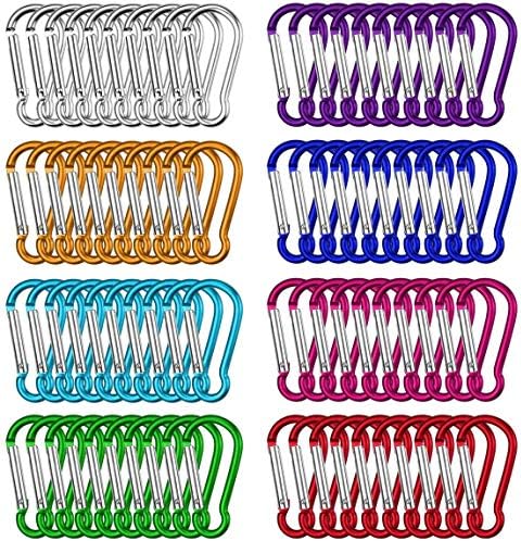 80 PCS Carabiner Clips, Aluminum Carabiner Snap Hook Mini Carabiner for ...
