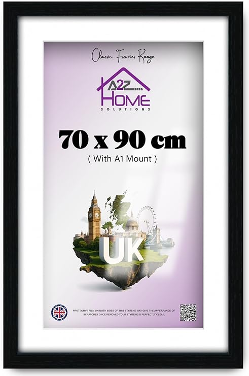 A2Z Home Solutions® Wall Photo Frame Black 70x90 cm Frame With 80x60 cm ...