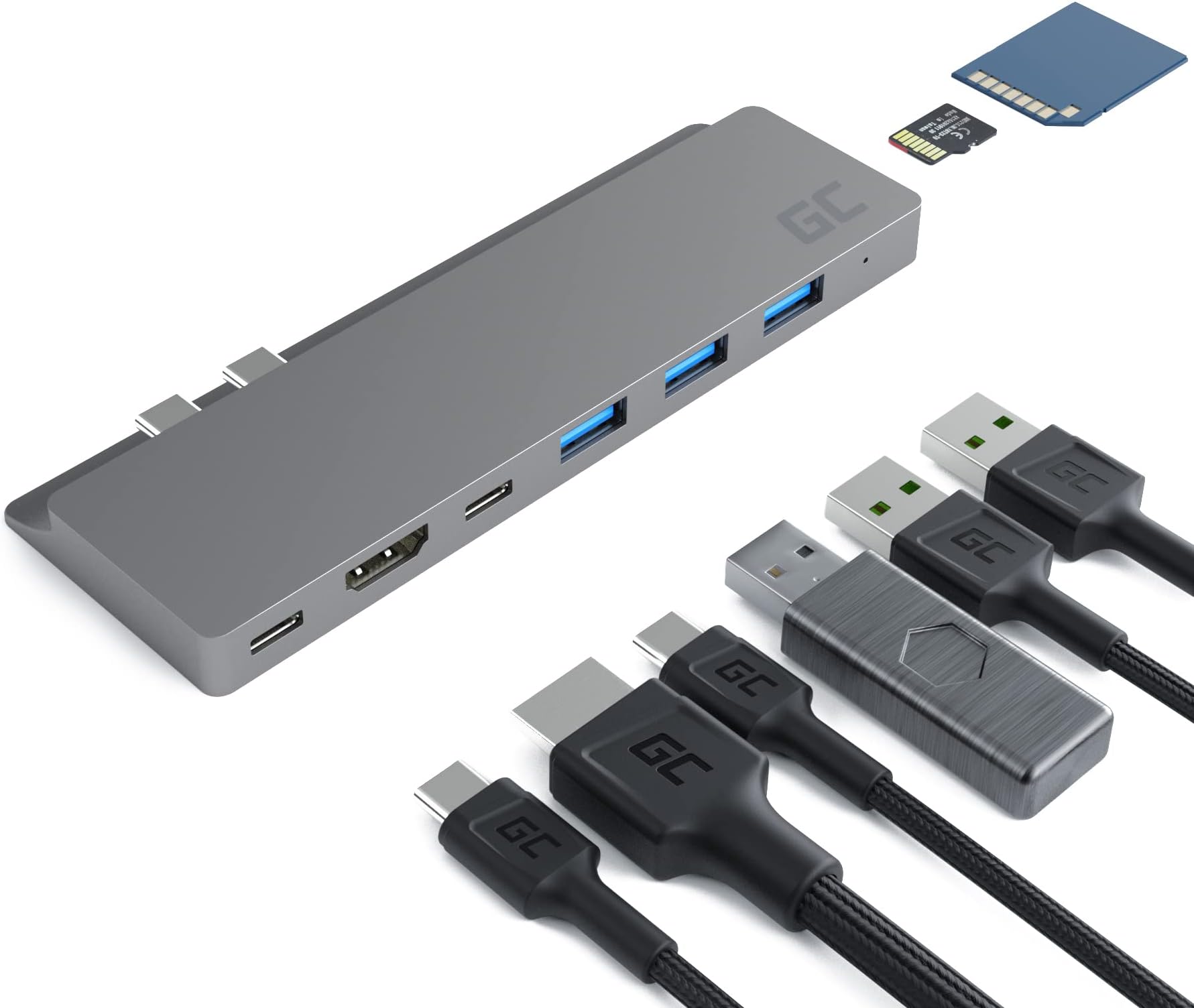 Nov8Tech USB C Hub für MacBook Pro & Air M1 M2 2016-2023 Gold – 7 in 2 ...