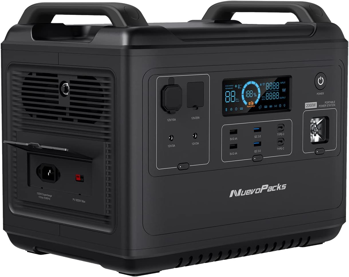 Amazon.com : Nuevopacks Portable Power Station, PowerHouse, 2000W LFP ...