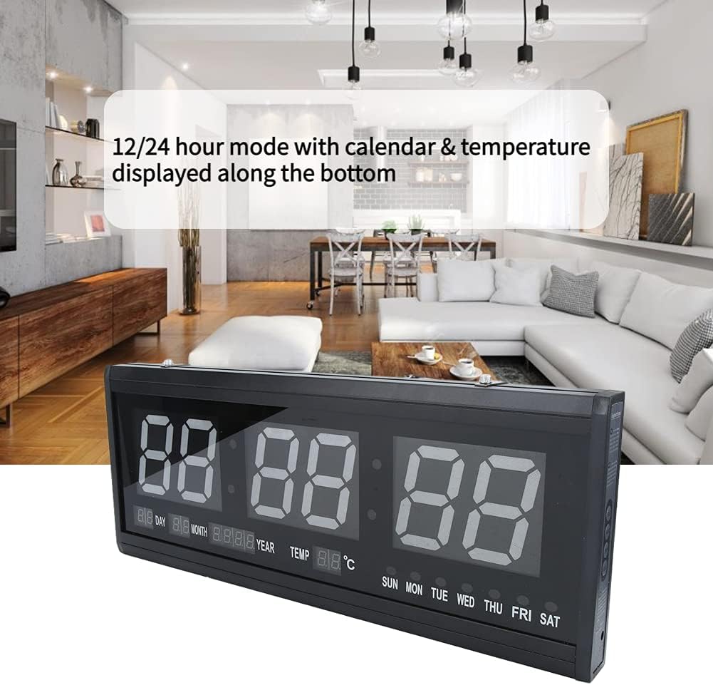 Digital Large LED Display Wall Clock, Big Jumbo Wall Timer Clock With ...