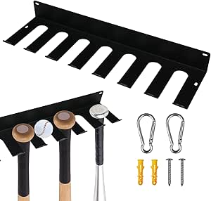 Amazon.com: Bntyok Baseball Bat Holder Rack Metal Baseball Softball Bat ...