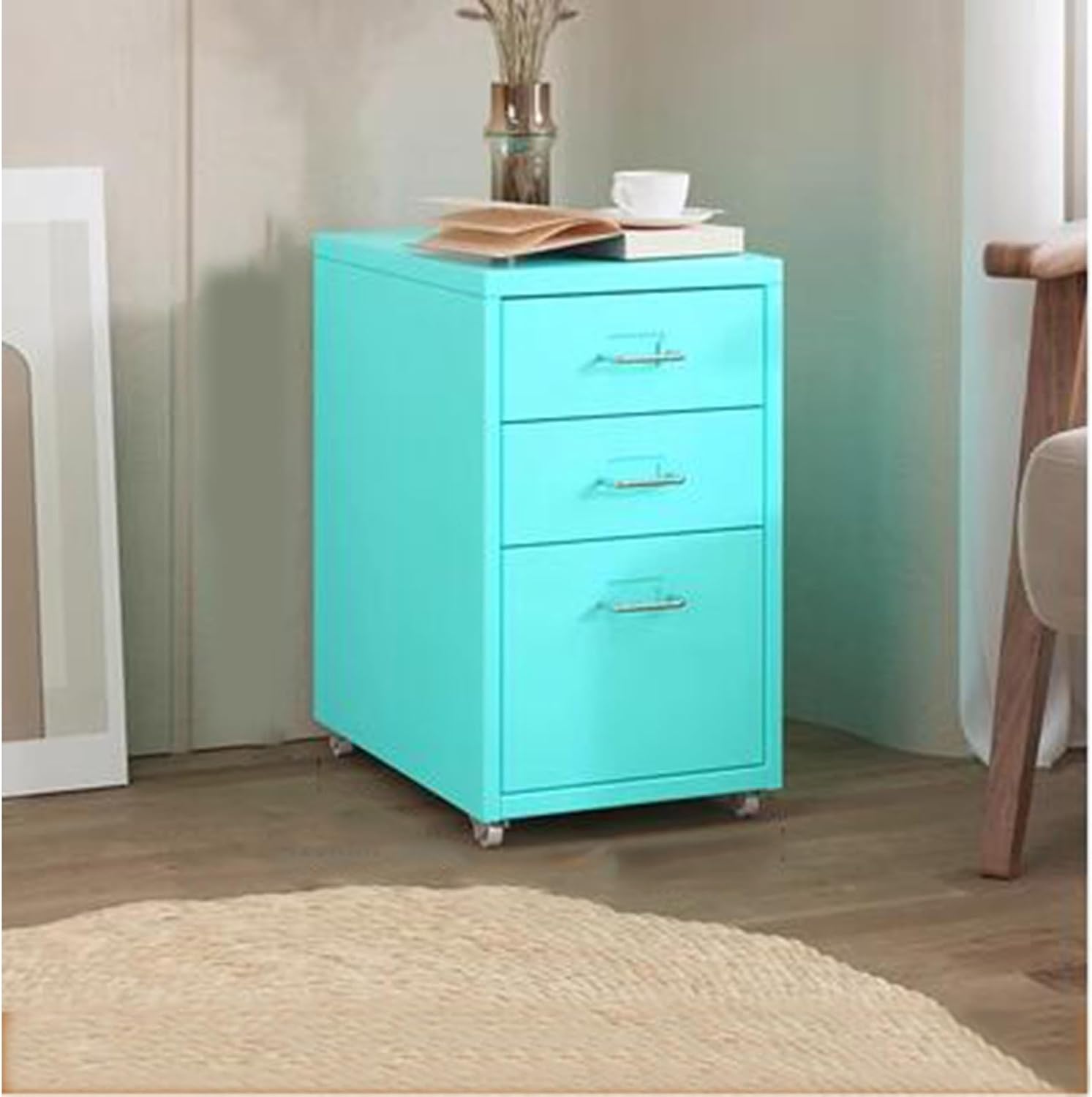 Amazon.com: Topjia Metal Rolling File Cabinet,Drawer Mobile File ...