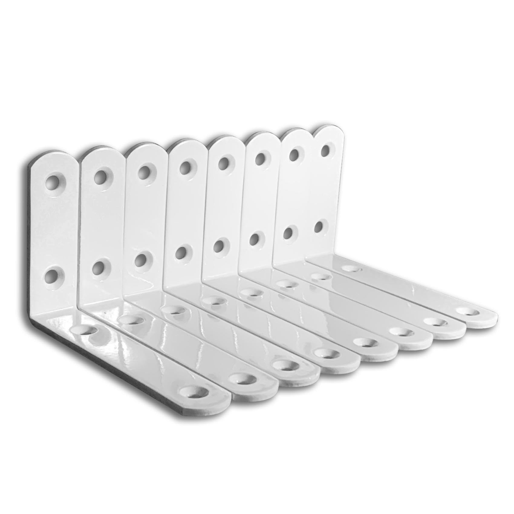 Snapklik.com : 8 Pcs White L Shelf Bracket,4 Inch/100x64x35mm Steel ...