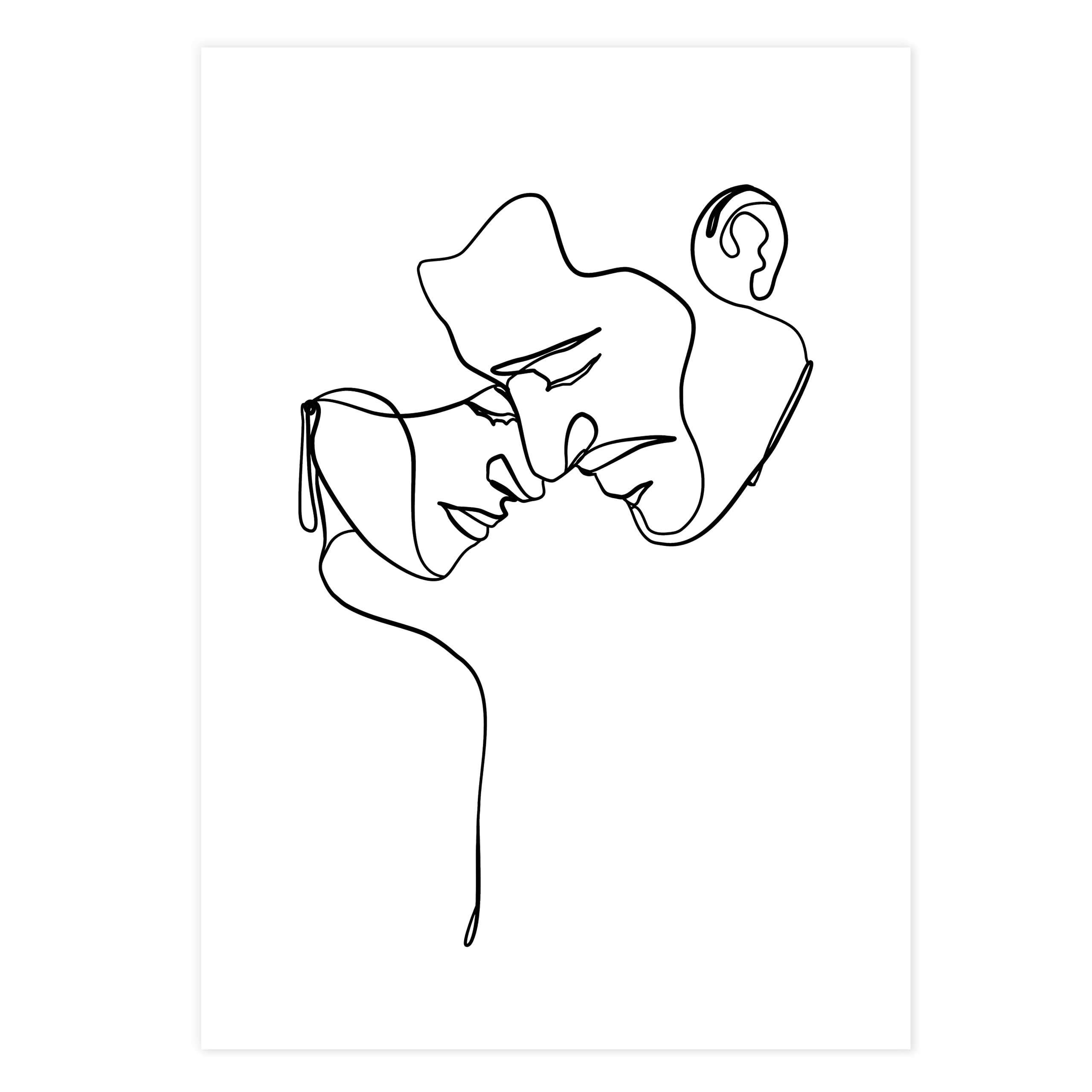 Buy Cuddle Line Art - Hugging Couple Line Art - Fine Line Couple Print ...