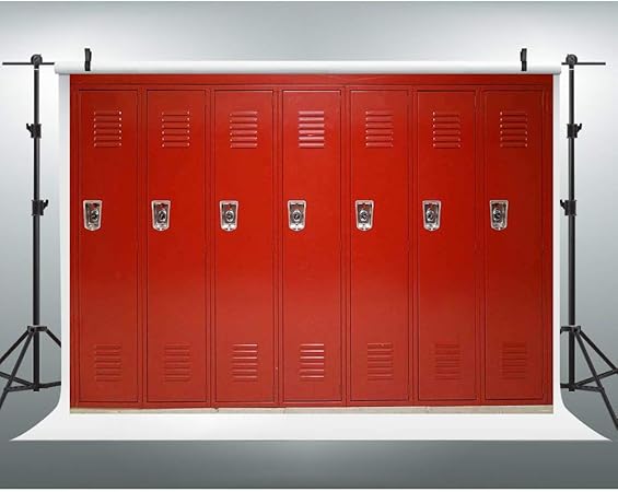 Amazon.com : EOA 7(W) x5(H) FT Red Locker Backdrop Sports Gym School ...