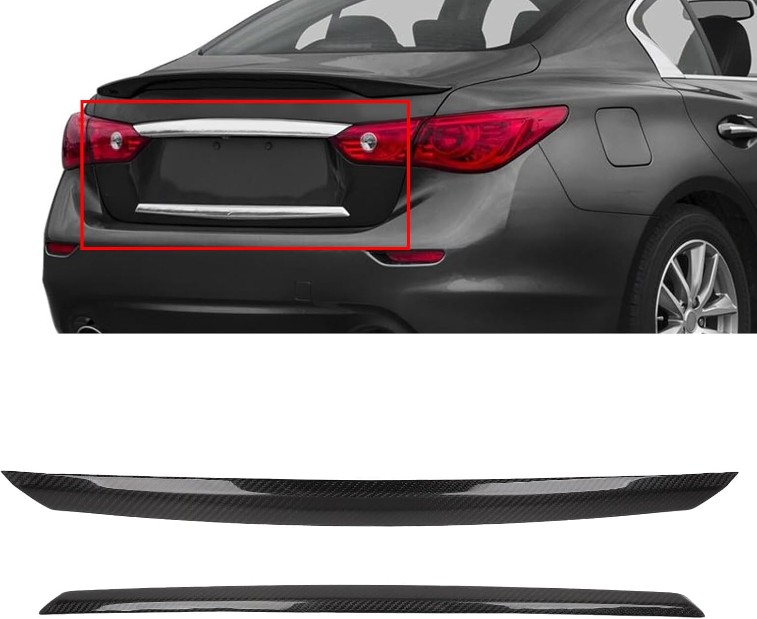 Amazon.com: SCITOO Glossy Black Rear Trunk Plate Trim Cover Overlay ...