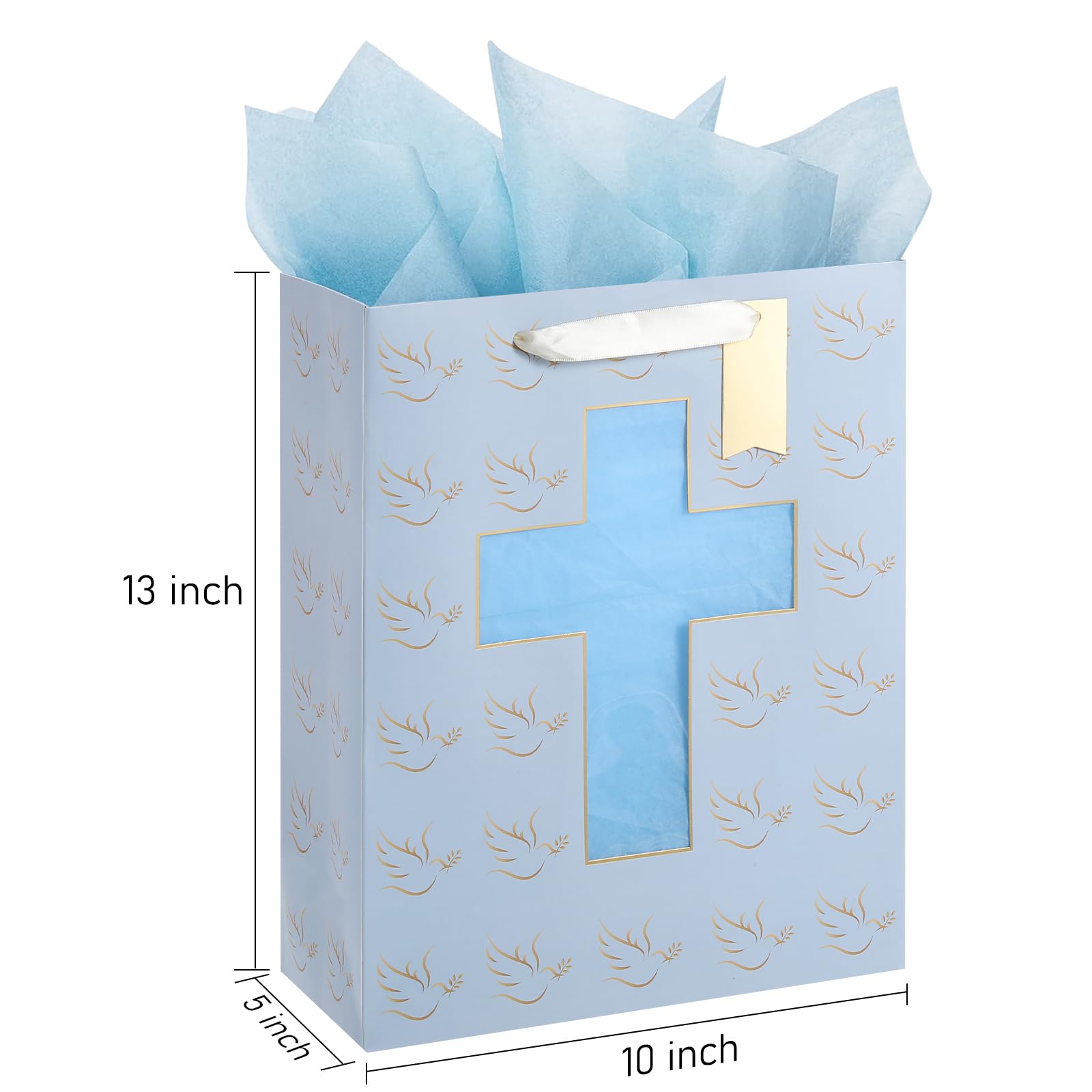 First Communion Gifts 13 Large Blue Gift Bags With Cards & Tissue ...