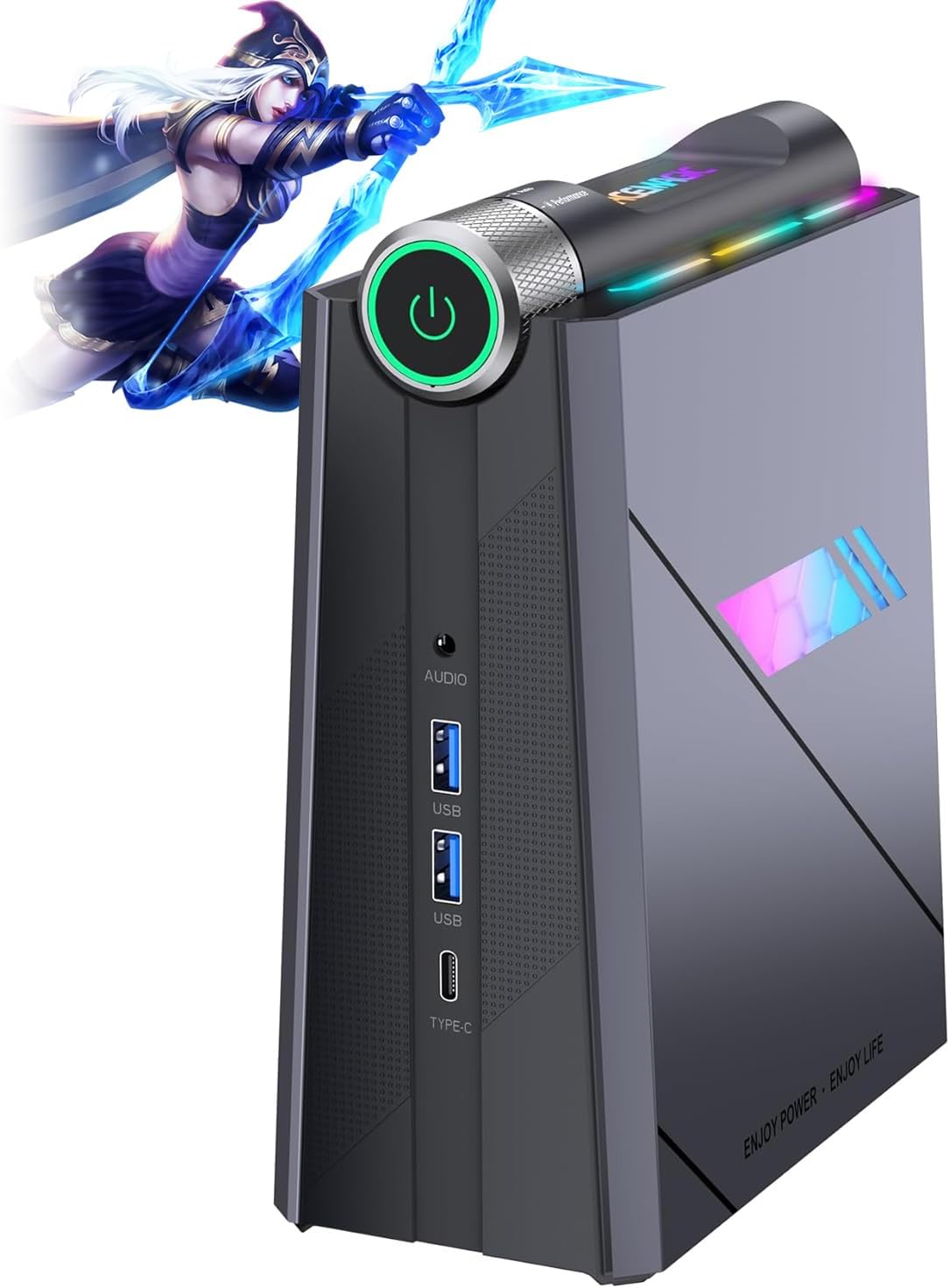 ACEMAGIC RGB Mini PC Core i9 11900H(jusqu'à 4,9 GHz) 16Go DDR4 512Go ...