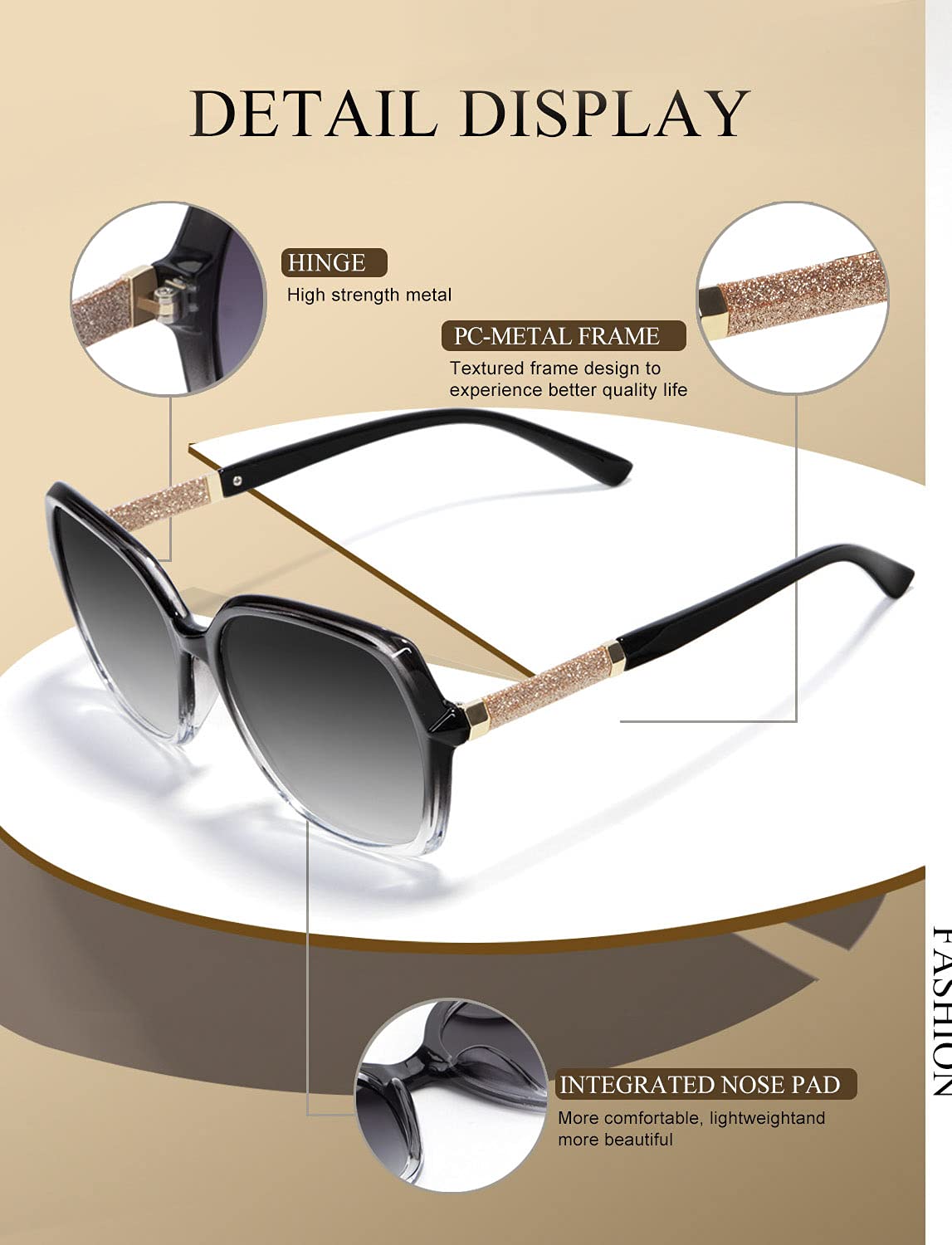 Snapklik.com : KALIYADI Polarized Sunglasses Womens Trendy Square ...