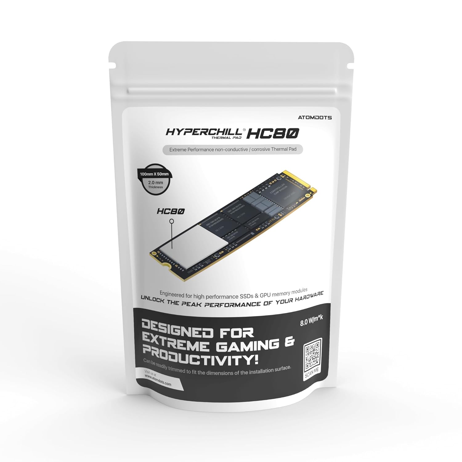 Hyperchill HC80 Thermal Pad 8.0 W/m*K | 100 X 50 mm (2.0 mm) : Amazon ...