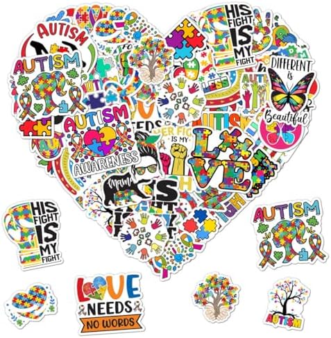 Amazon.com: 50 Pack Pcs Autism Awareness Stickers for Water Bottles ...