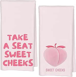 Amazon.com: Qabliqo Pink Sweet Cheeks Peach Decorative Bathroom Hand ...