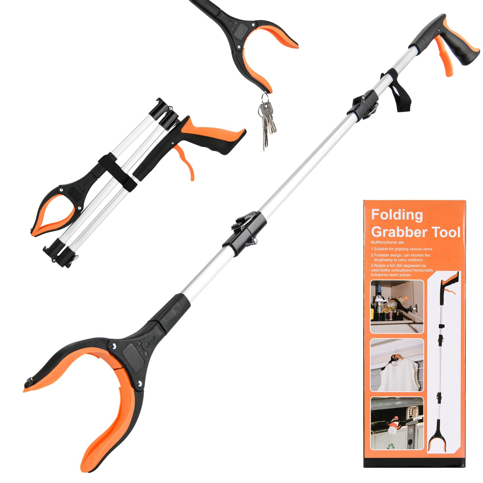 Amazon.com: 43 inch overlong Grabber Reacher Tool, Upgrade Foldable ...