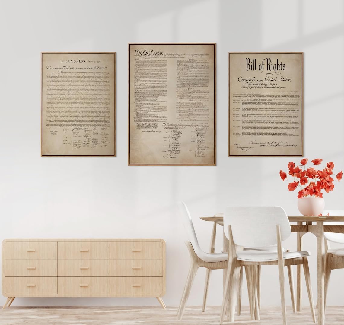 Amazon.com: LEMIAOLIN Vintage Poster 3 Pieces The Constitution of the ...