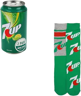 Amazon.com: Bioworld 2-Pack of Refreshing 7UP Adult Crew Socks - Quench ...