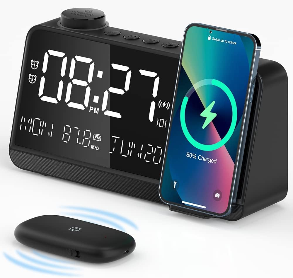 Pixelrise Smart Alarm Clock For Bedroom Cool Pixel Art Led Dot Matrix Display