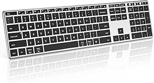 Amazon.com: seenda Backlit Bluetooth Keyboard for Multi Devices - Slim ...