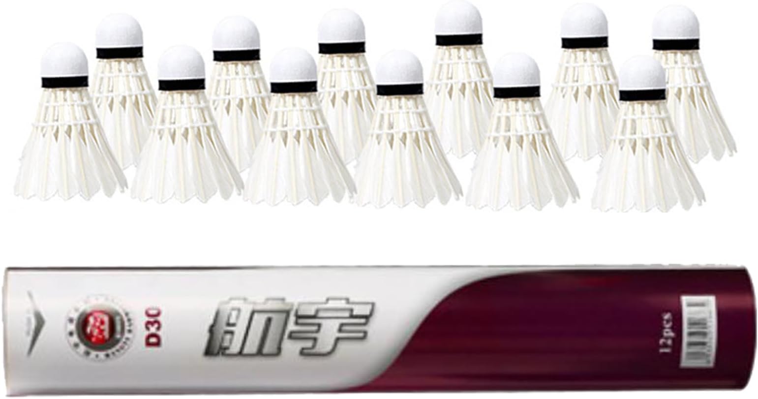 12-Pack Goose Feather Badminton Shuttlecocks Ball with Great Durability ...