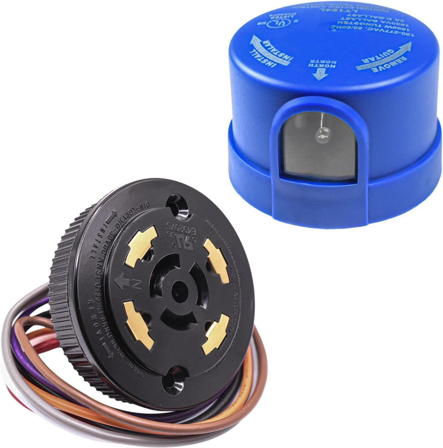 HQRP Photocell Sensor with HQRP Dimming Receptacle, Dusk to Dawn ...