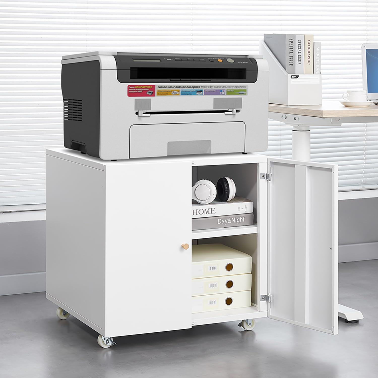Amazon.com: AVGVLIJ Office Copier File Cabinet, Mobile Lateral Filing ...