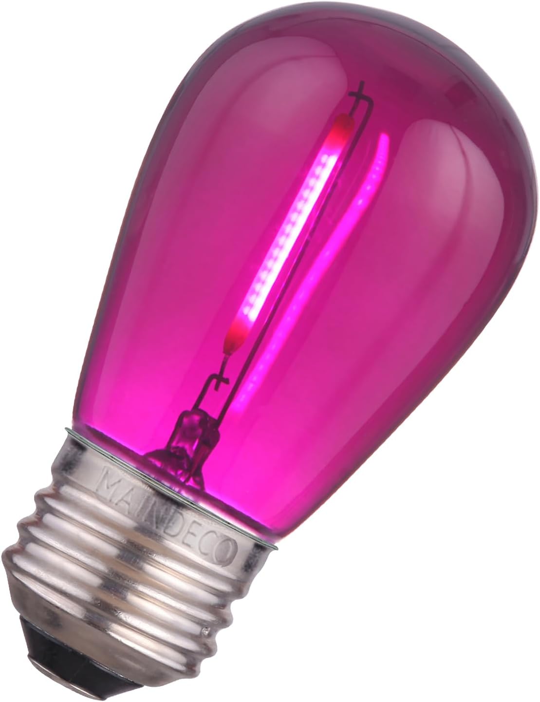 MAINDECO 15 Pack S14 Purple Transparent Glass Bulb,11W Equivalent LED ...