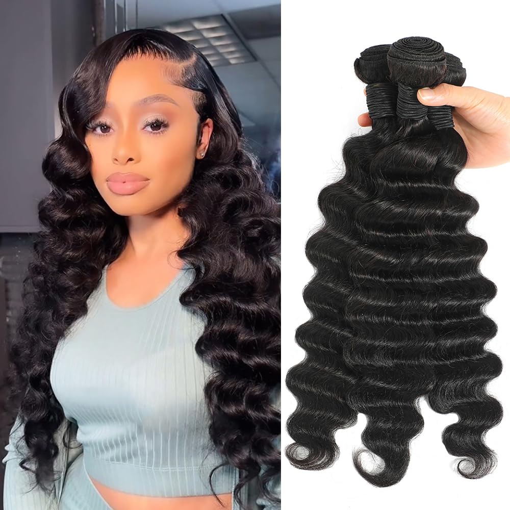 Amazon.com : Loose Deep Wave Bundles Human Hair 3 Bundles (12 14 16 ...